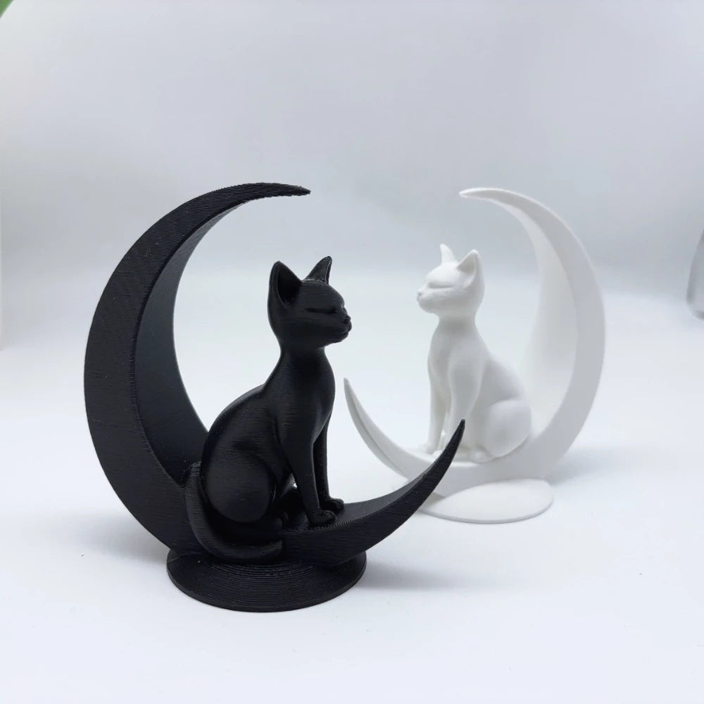 Buy Cat Moon Statue, Black Cat Moon Statues, & White Cat Moon Statues ...