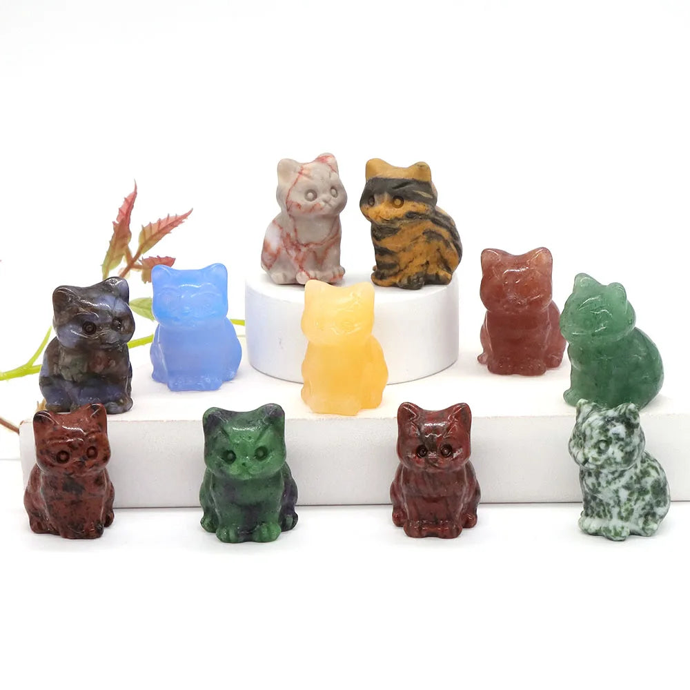 Buy Crystal Stone Cat Statues, Crystal Cat Figurines, & Crystal Cats ...
