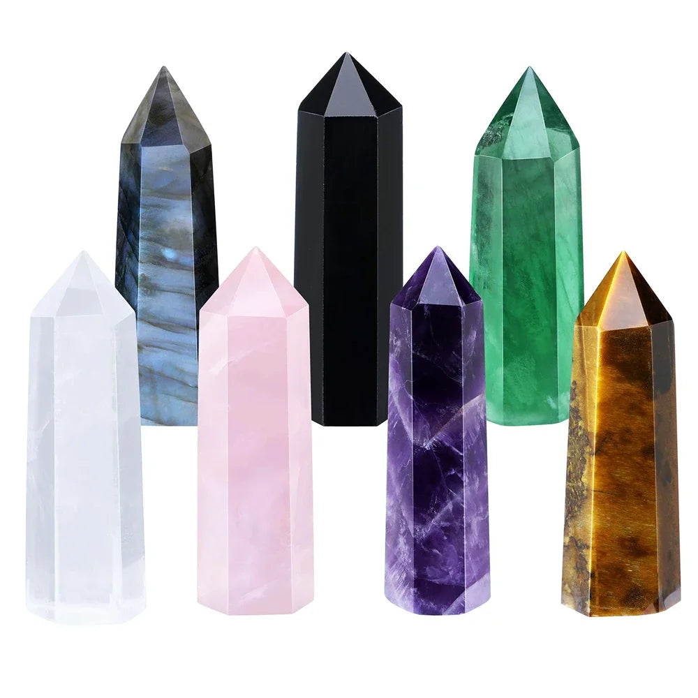 Buy Crystal Obelisk Tower Points - Amethyst, Rose Quartz, Green ...