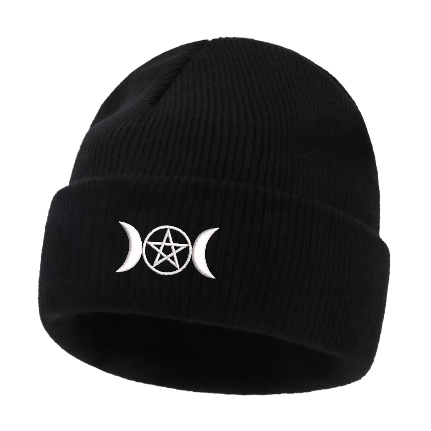 Buy Triple Moon Pentacle Beanie, Pagan Beanies, & Witch Beanies – Green ...
